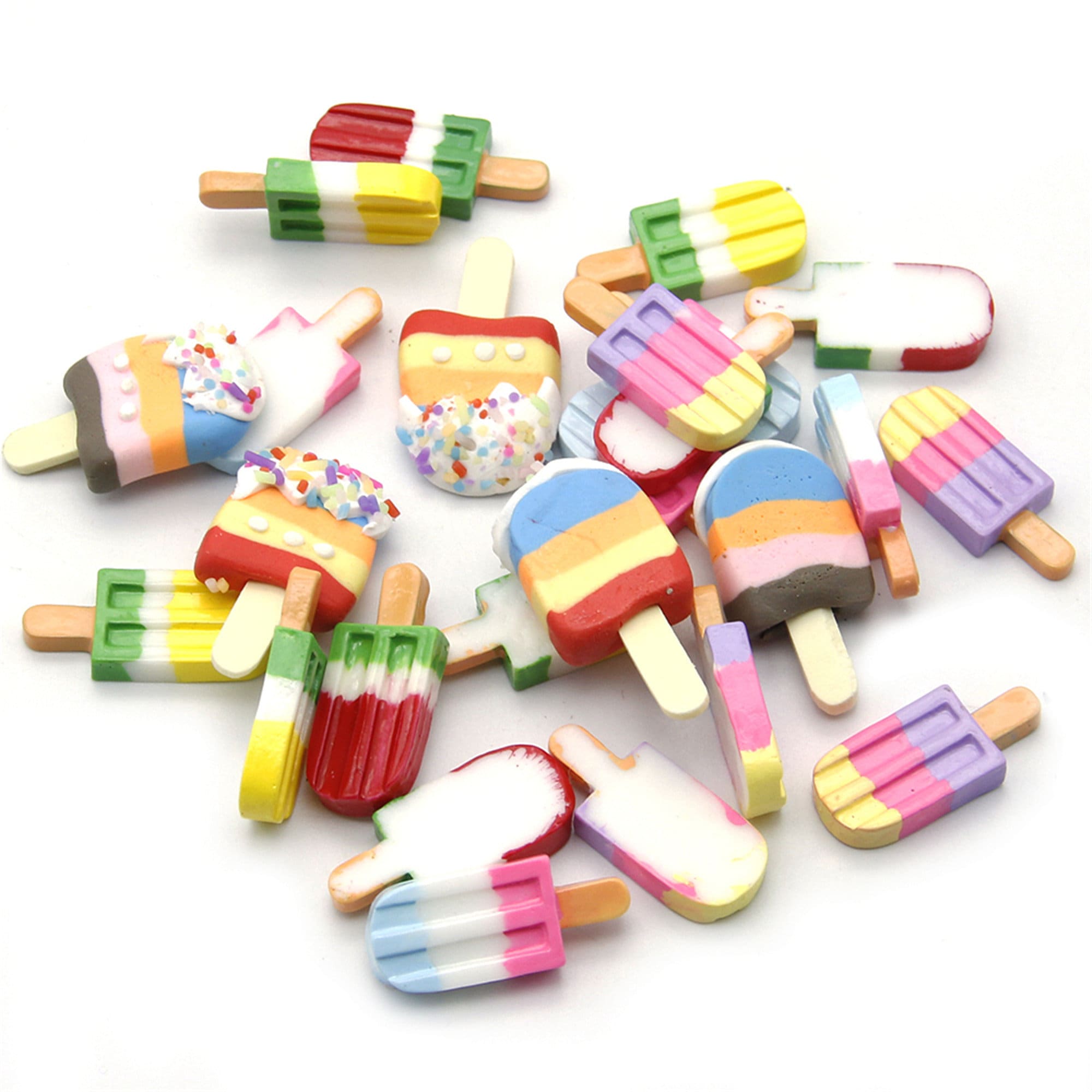 25pcs/set Pastel Ice Cream Flatback Cabochons,polymer Clay ...