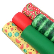 Watermelon Faux Leather Bundles5pcs/setprinted Imitation - Etsy