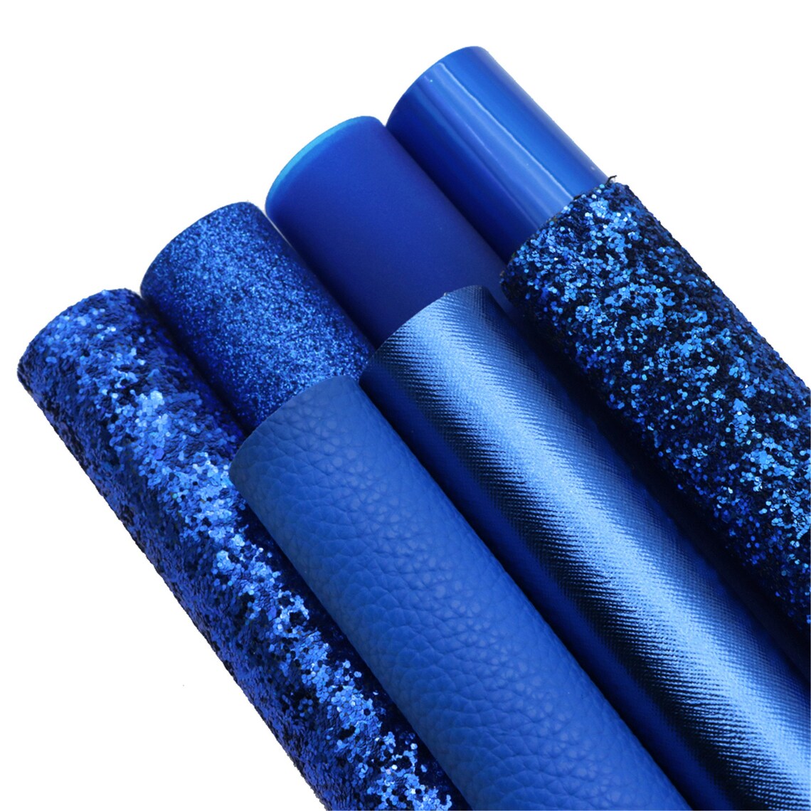 7pcs/set Blue Faux Leather Bundlesolid Faux Leather - Etsy