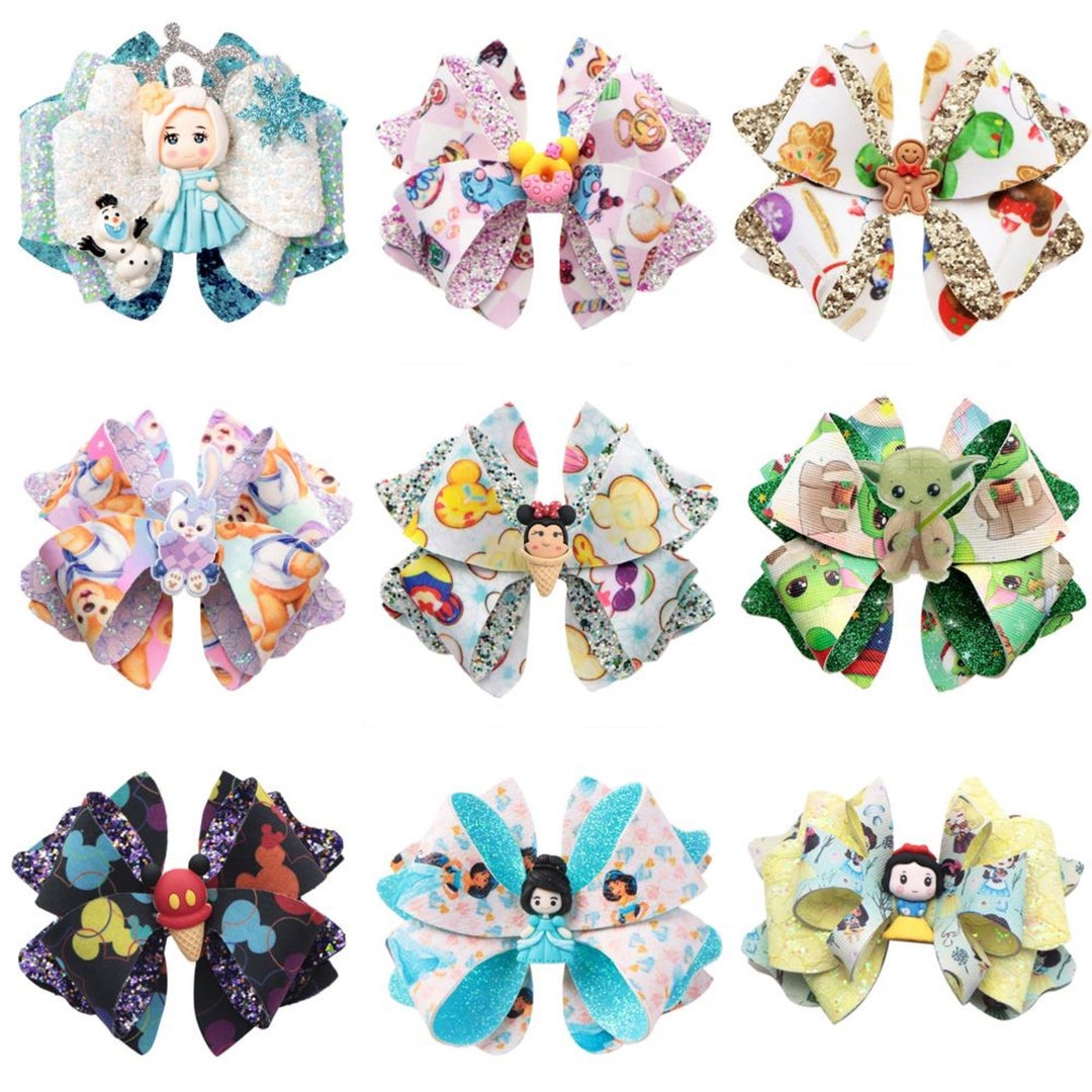 Cartoon Character Girl Animal Printed Glitter Double Sided Synthetic ...