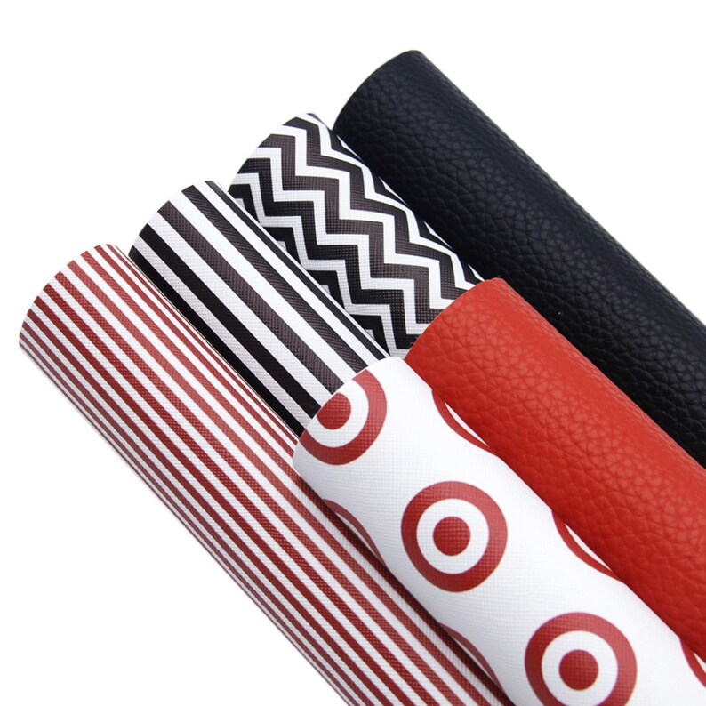 Stripe Leather Sheet Sets 6pcs/set,printed Faux Leather Fabric,plain ...