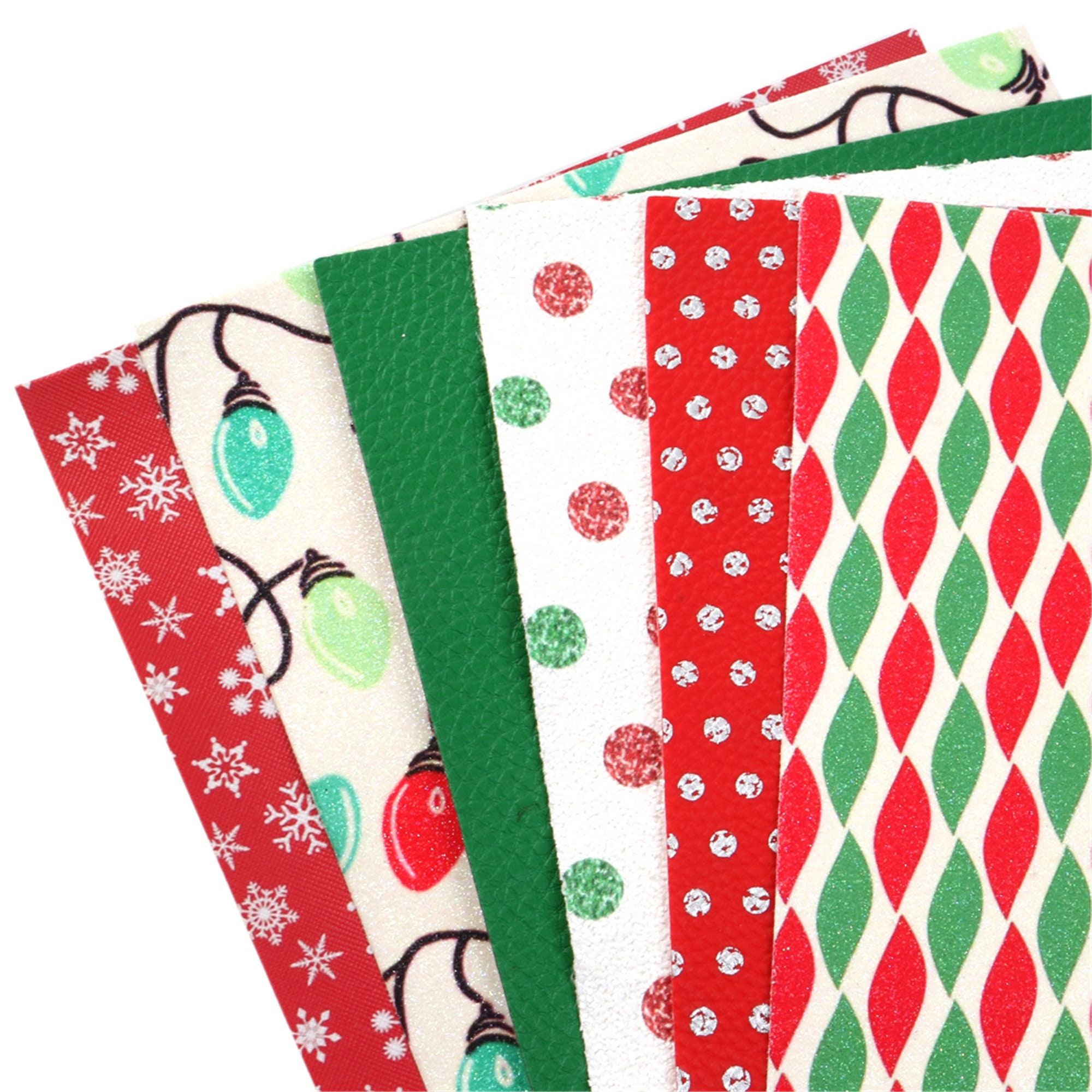 Christmas Fabric Sheets Assorted 6pcs/setPrinted Faux Leather | Etsy