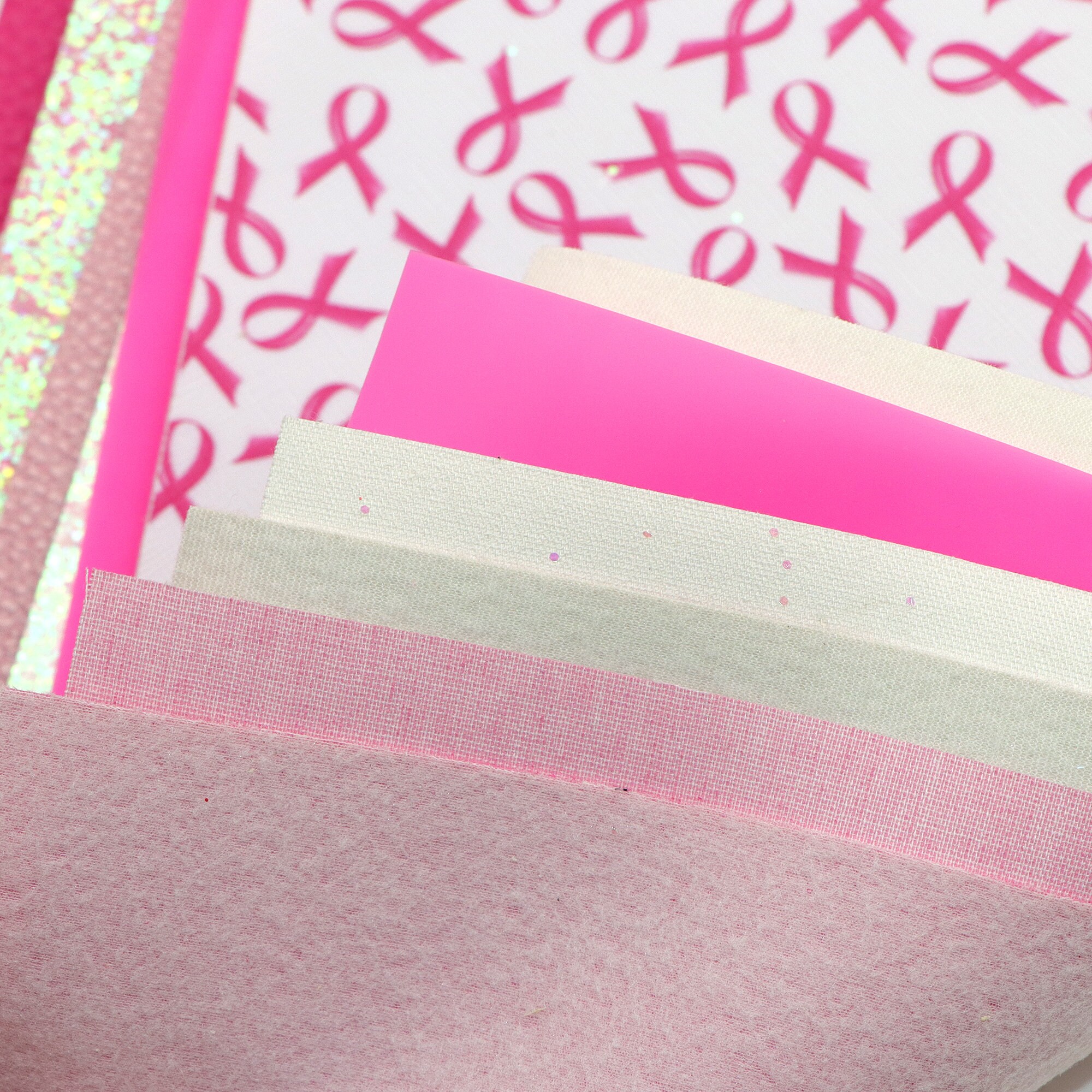 Breast Cancer Ribbon Faux Leather Sets 6pcs/setprinted - Etsy