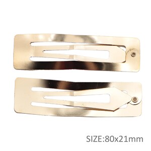 100pcs/lot 50-80mm Metal Plain Color Snap Hair Clip,sliver Golden Black ...