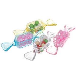Transparent Plastic Candy Favor Box 10pcs,candy Storage Containers With ...
