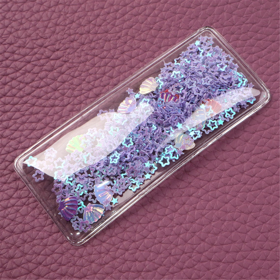 Sequin Rectangle Shaker,clear Pvc Vinyl Shaker,colorful Hollow Star ...