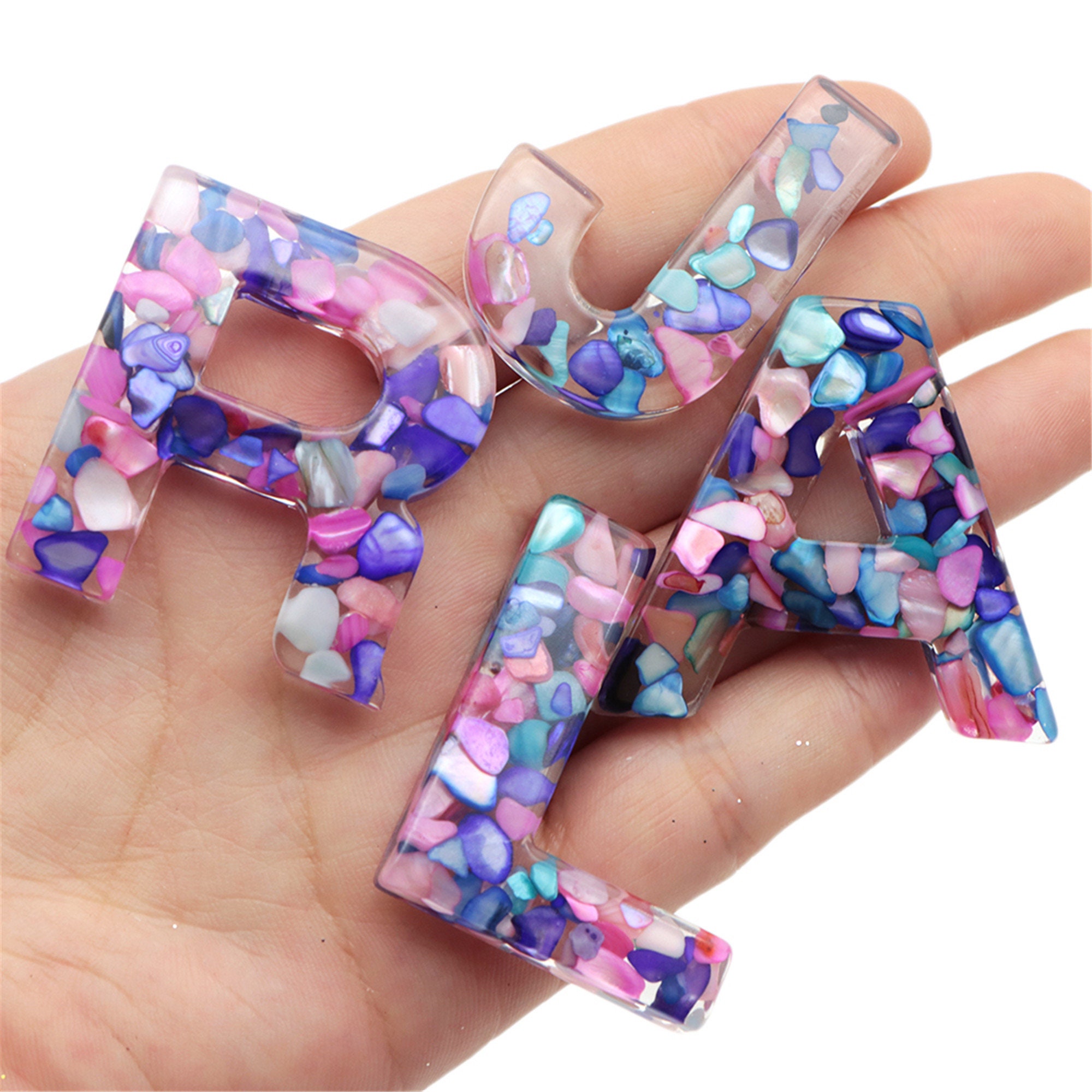 Clear Alphabet Epoxy Resins With Stonesresins Art | Etsy