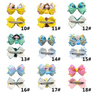 Princess Cartoon Hair Bow,cute Girl Ribbon Bowknot Hair Clip,birthday ...