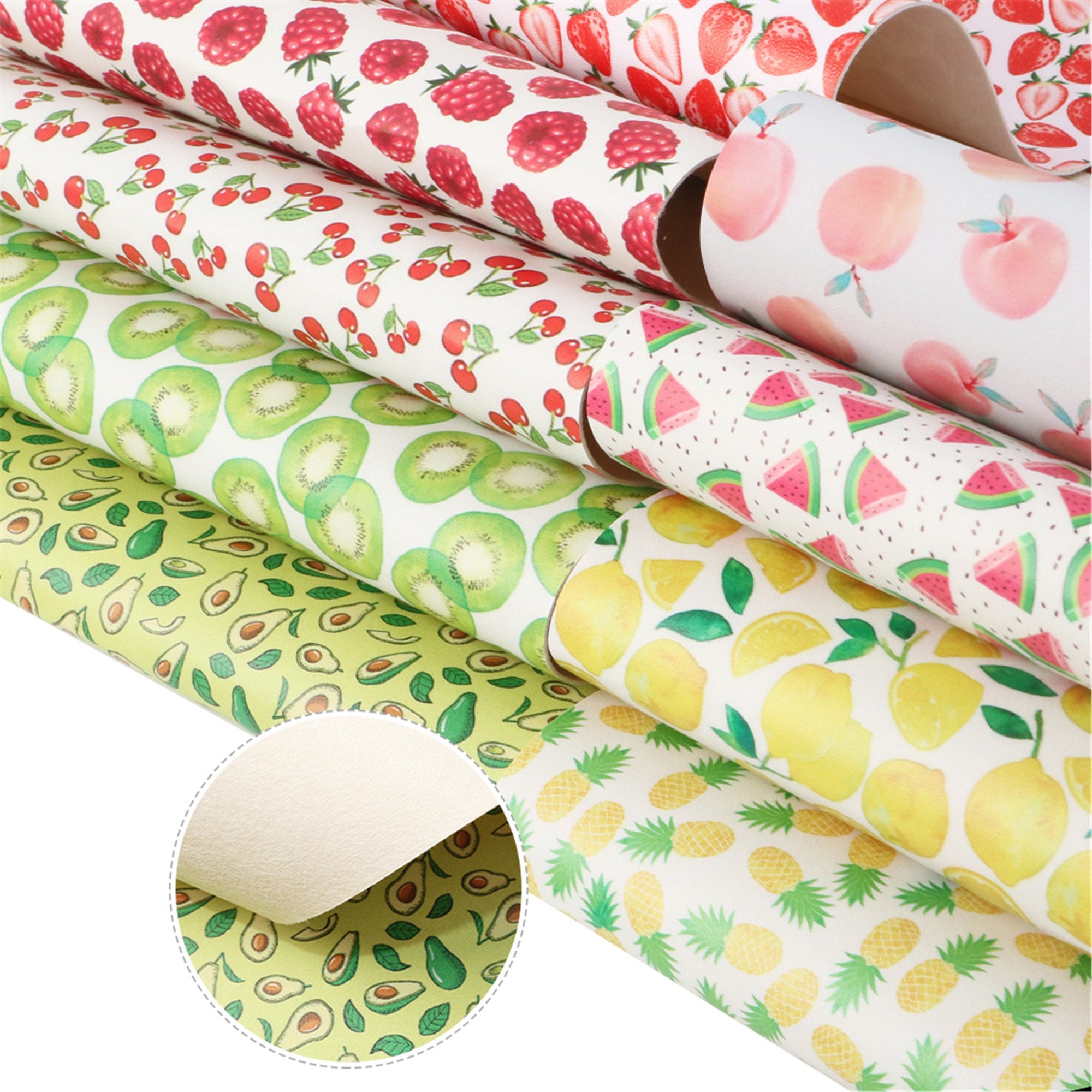Fruit Leather Bundle 9pcs/setprinted Faux Leather - Etsy
