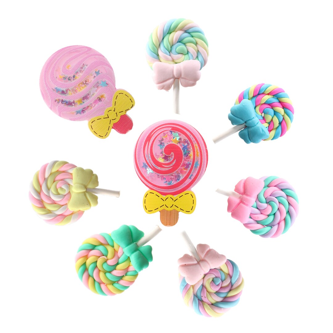 Lollipop Polymer Clay Bundles 8pcs/set,quicksand Acrylic Shakers ...