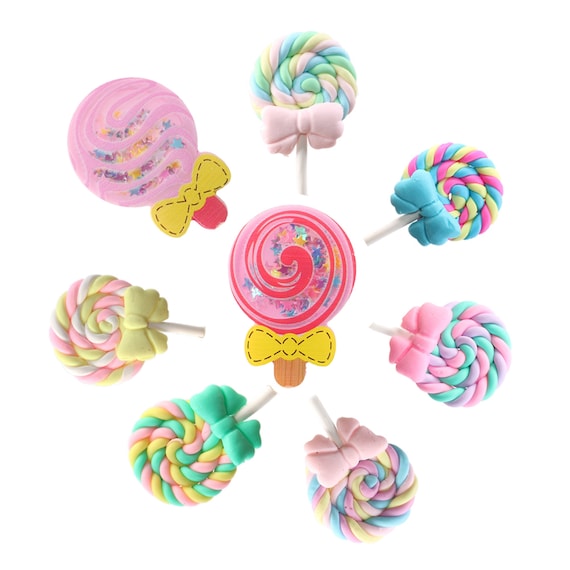 Lollipop Polymer Clay Bundles 8pcs/setquicksand Acrylic - Etsy