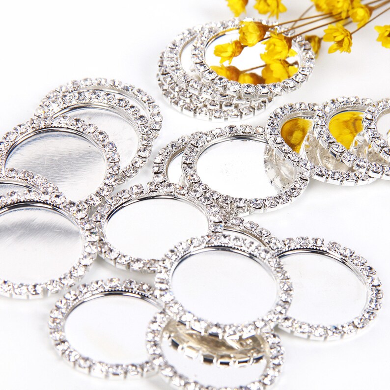 25 Mm Rhinestone Blank Trayround Flat Back Single Row Crystal - Etsy