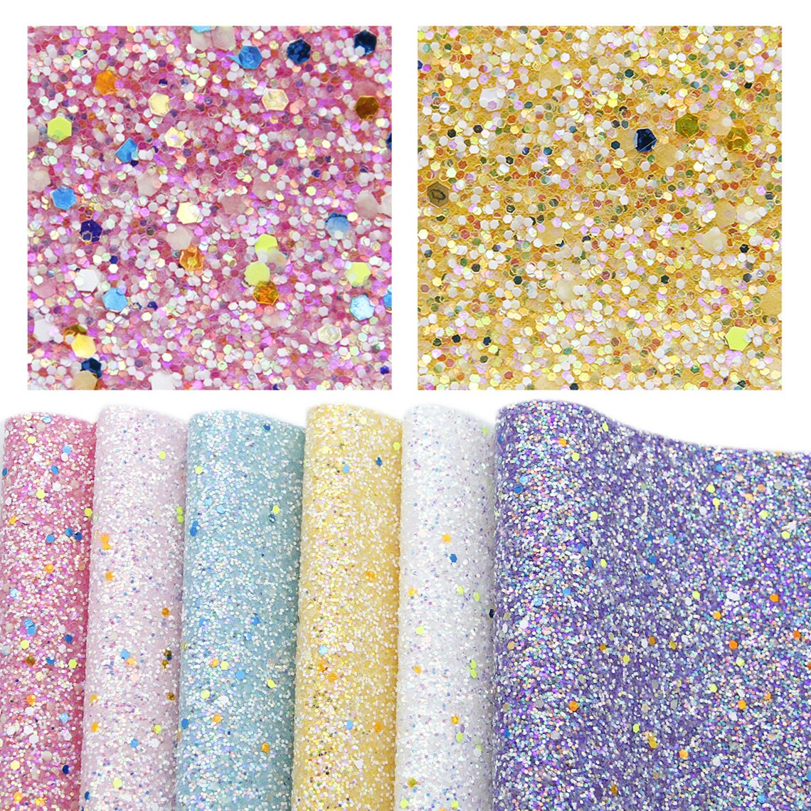 Glow in the Dark Chunky Glitter Sheets 6pcs/set,big Sequin Glitter ...