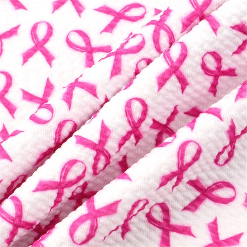 Liverpool Bullet Fabric Breast Cancer Ribbon Printtextured - Etsy