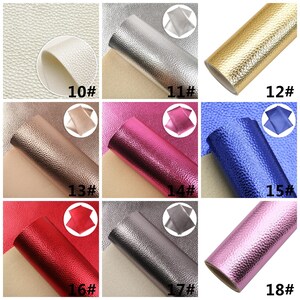 Solid Color Pearl Lychee Texture Glossy Faux Leather Sheet Vegan ...