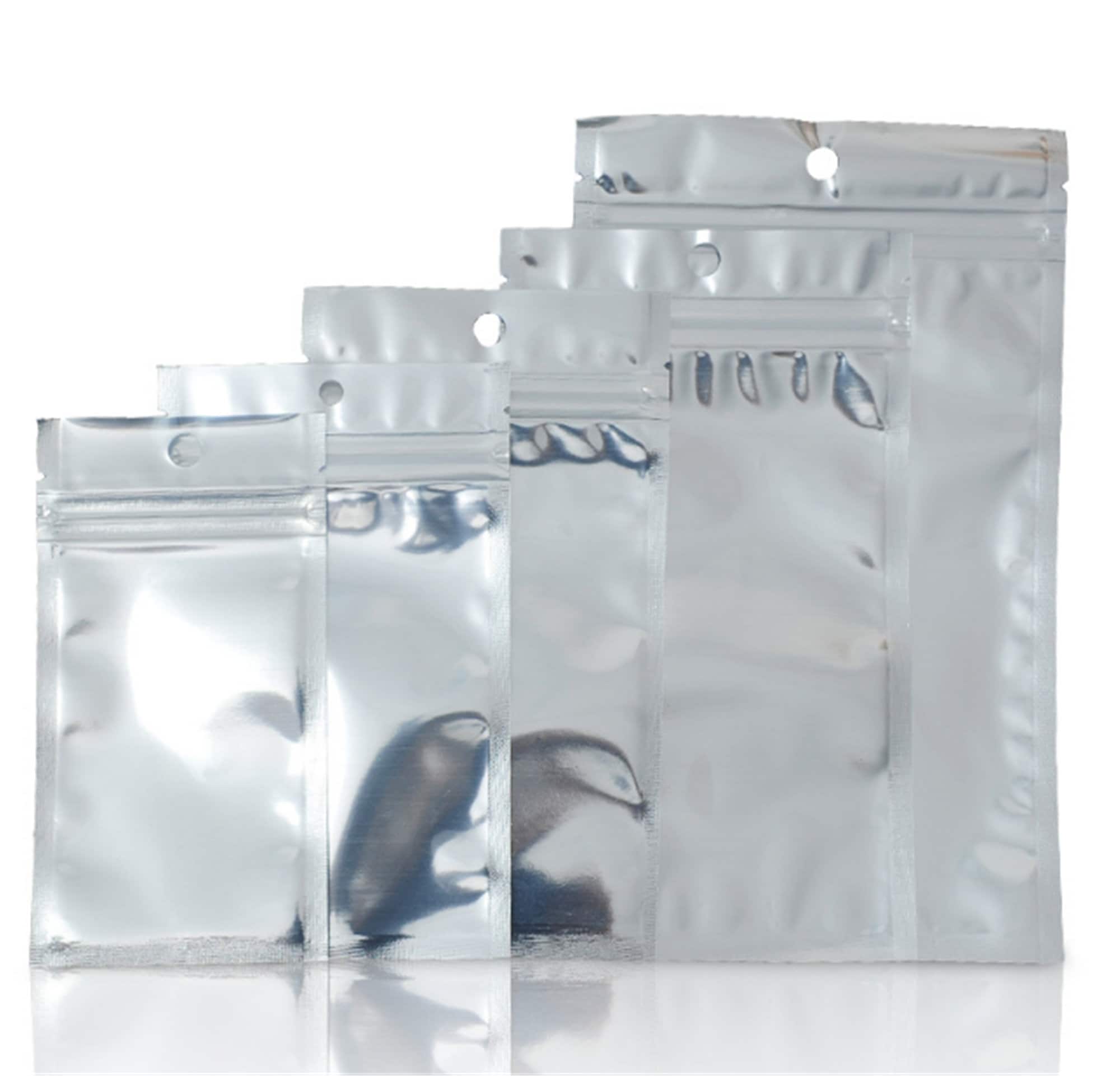 Silver Zip Lock Bags With Hang Hole 100pcs/bagself Seal | Etsy