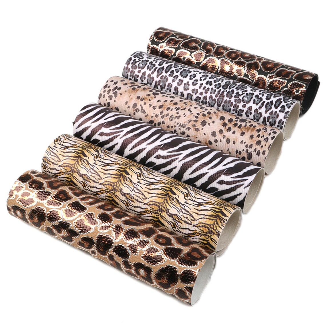 Leopard Leather Sheets Bundles 6pcs/set,cheetah Printed Faux Leather ...