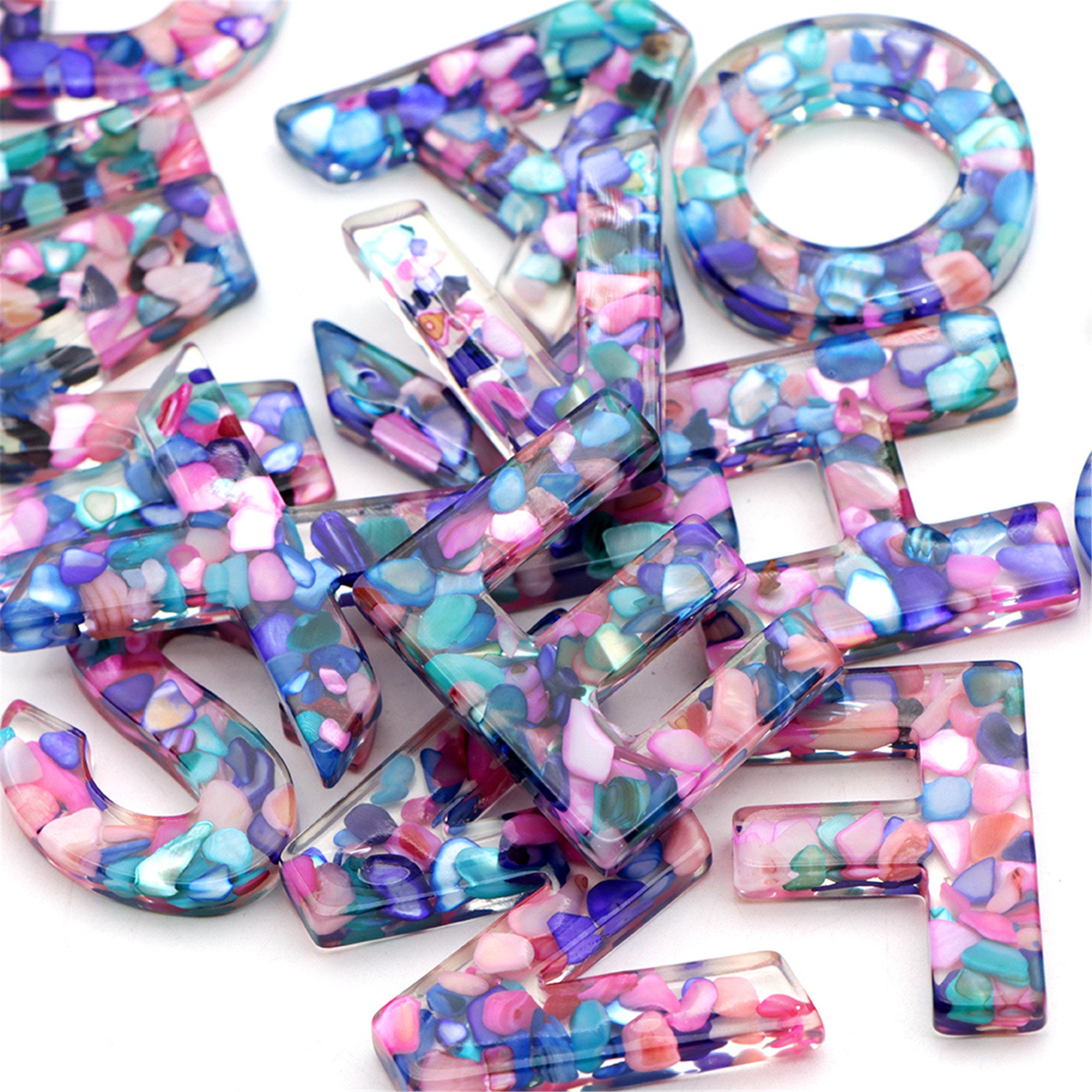 Clear Alphabet Epoxy Resins With Stonesresins Art | Etsy