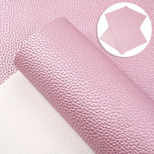 Solid Color Pearl Lychee Texture Glossy Faux Leather Sheet Vegan ...