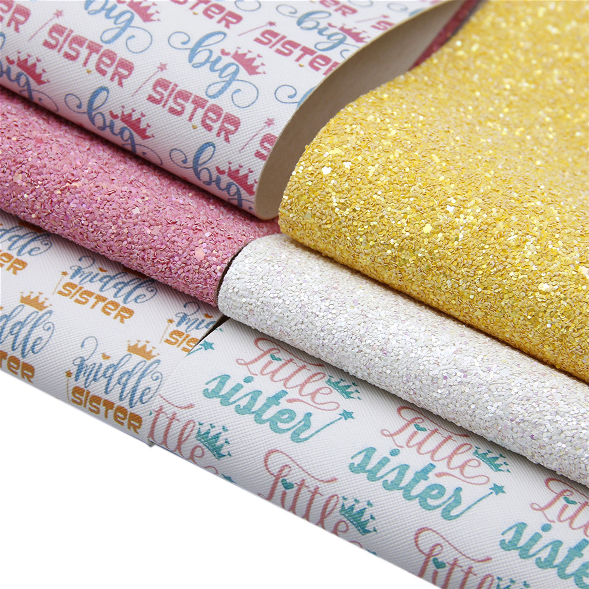 Leather Bundles 6pcs/set,litter Sister Printed Faux Leather Sheets ...