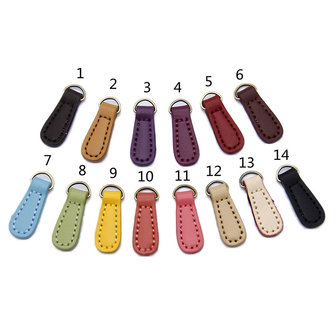 Leather Zipper Slider 5pcszipper Pullerspursebag Keychain | Etsy