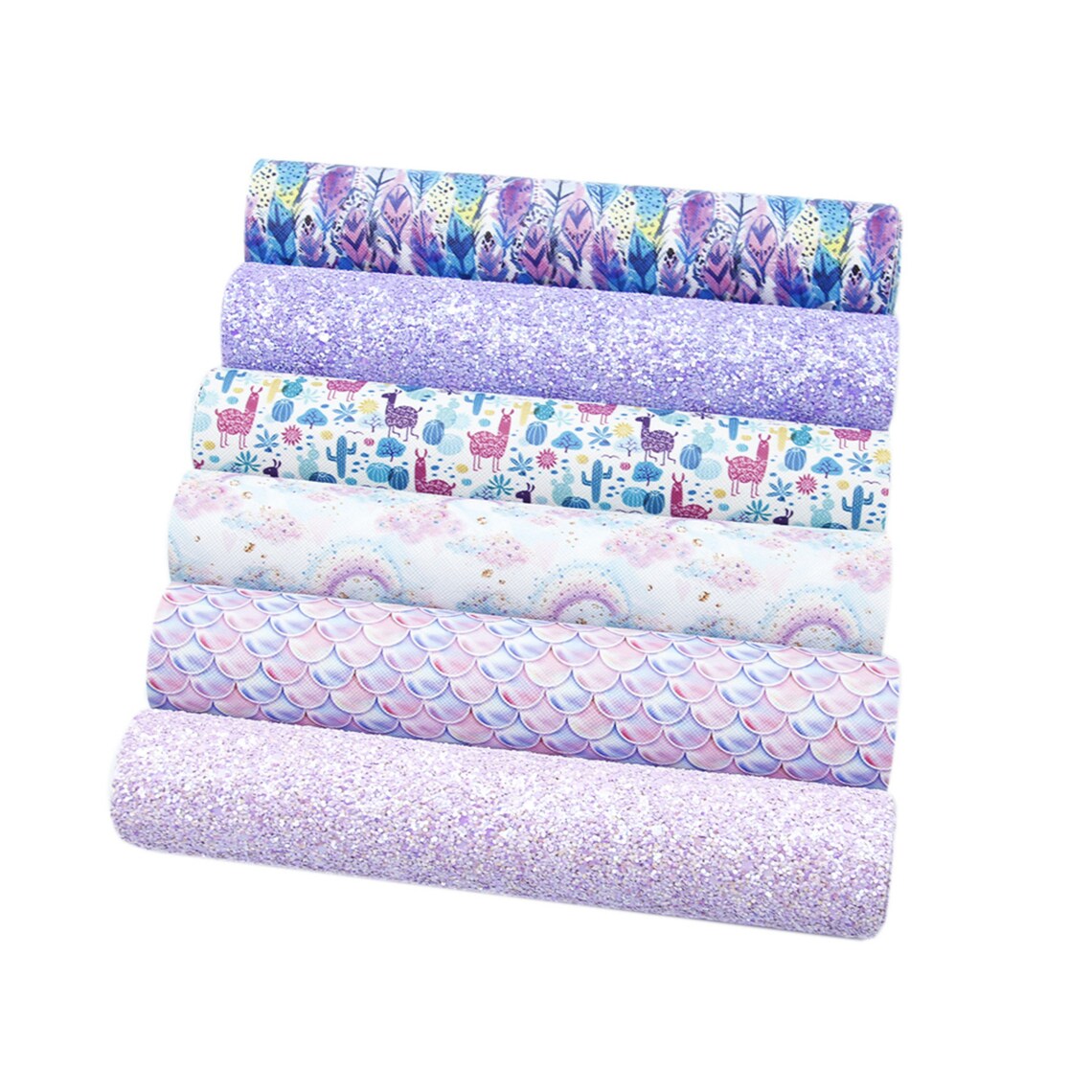 Alpaca Printed Leather Sheets,6pcs/set,faux Leather Sheet,mermaid ...