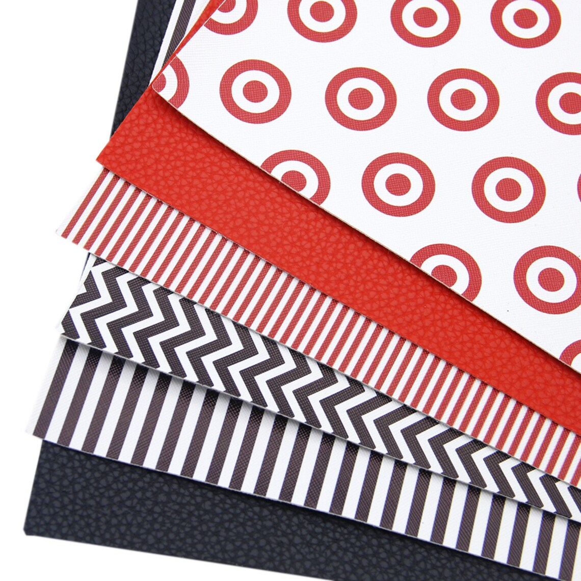 Stripe Leather Sheet Sets 6pcs/set,printed Faux Leather Fabric,plain ...