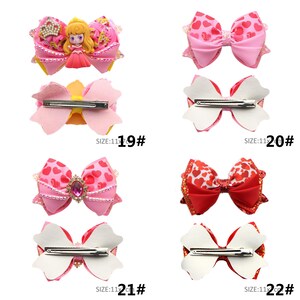 Princess Cartoon Hair Bow,cute Girl Ribbon Bowknot Hair Clip,birthday ...