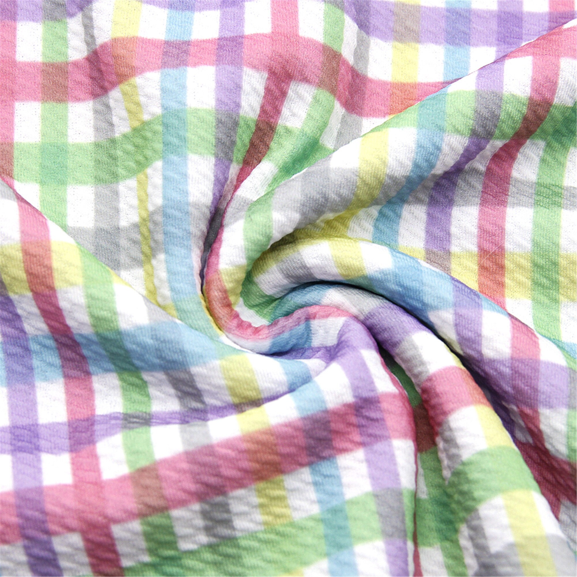 Multi Color Plaid Liverpool Bullet Textured Printing Fabric by Half ...