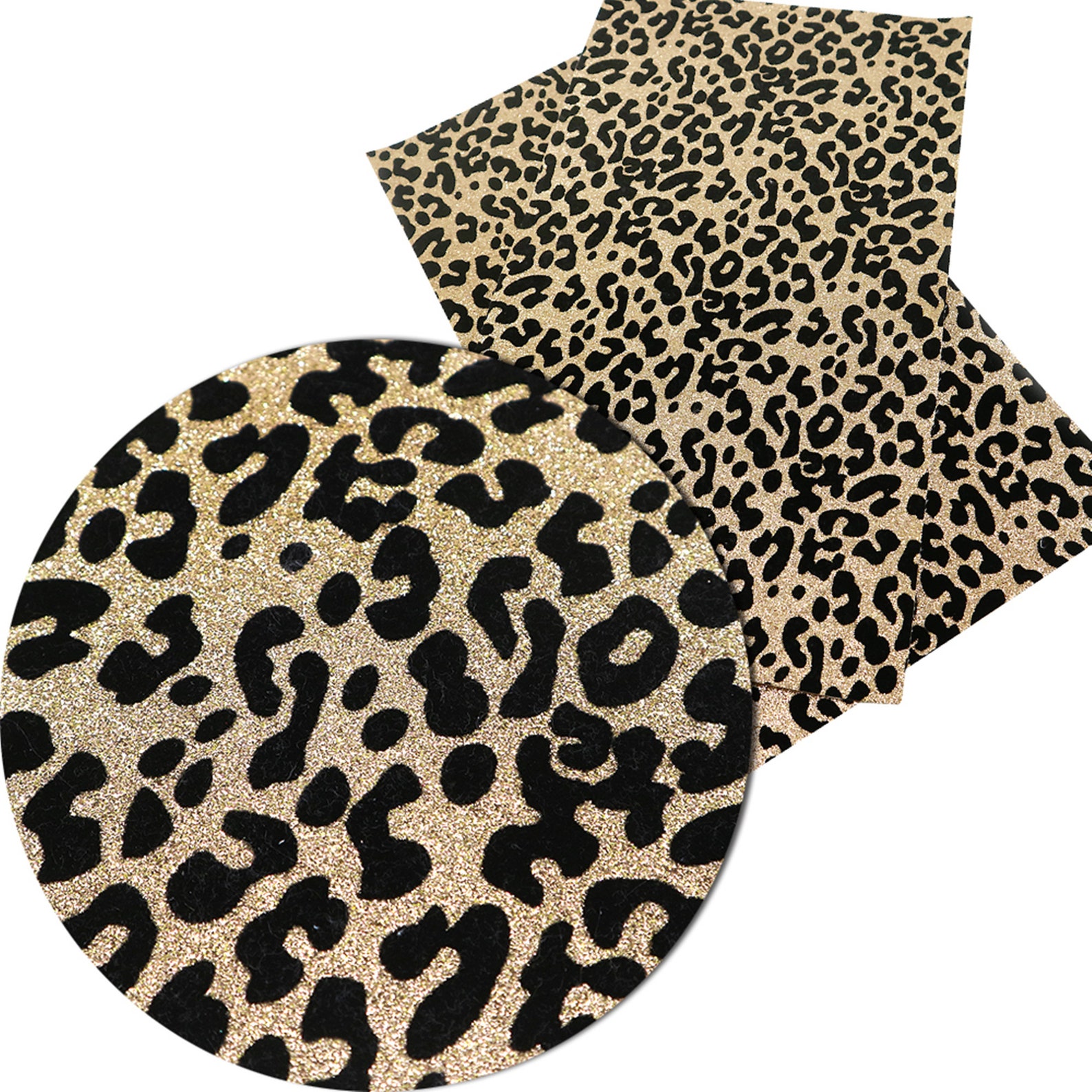 6pcs/set Leopard Print Leather Sheets,glitter Cheetah Print Leather ...