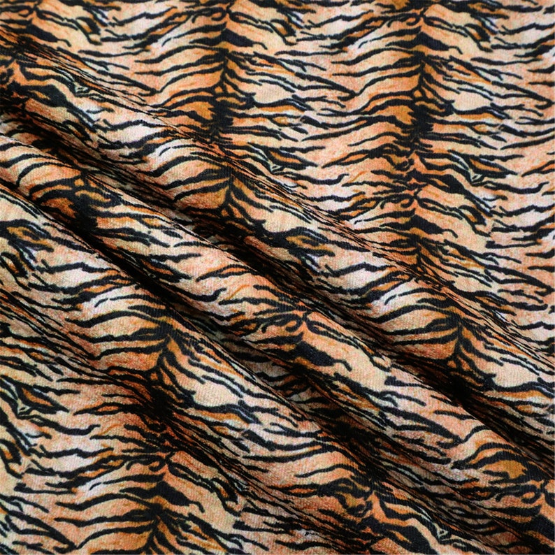 Animal Tiger Stripe Print Liverpool Bullet Textured Printing - Etsy