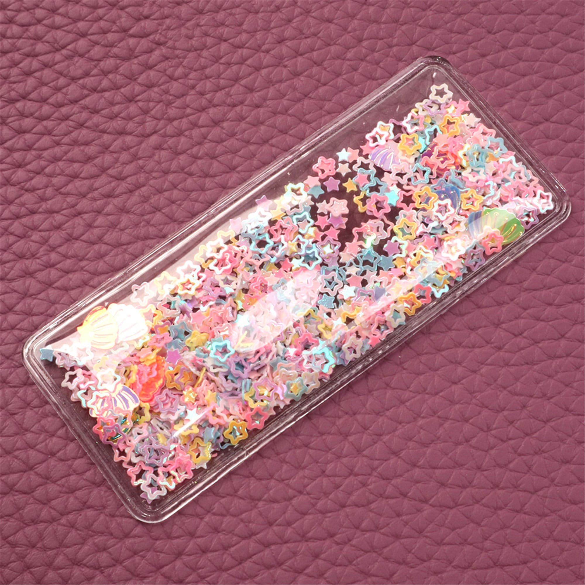 Sequin Rectangle Shaker,clear Pvc Vinyl Shaker,colorful Hollow Star ...