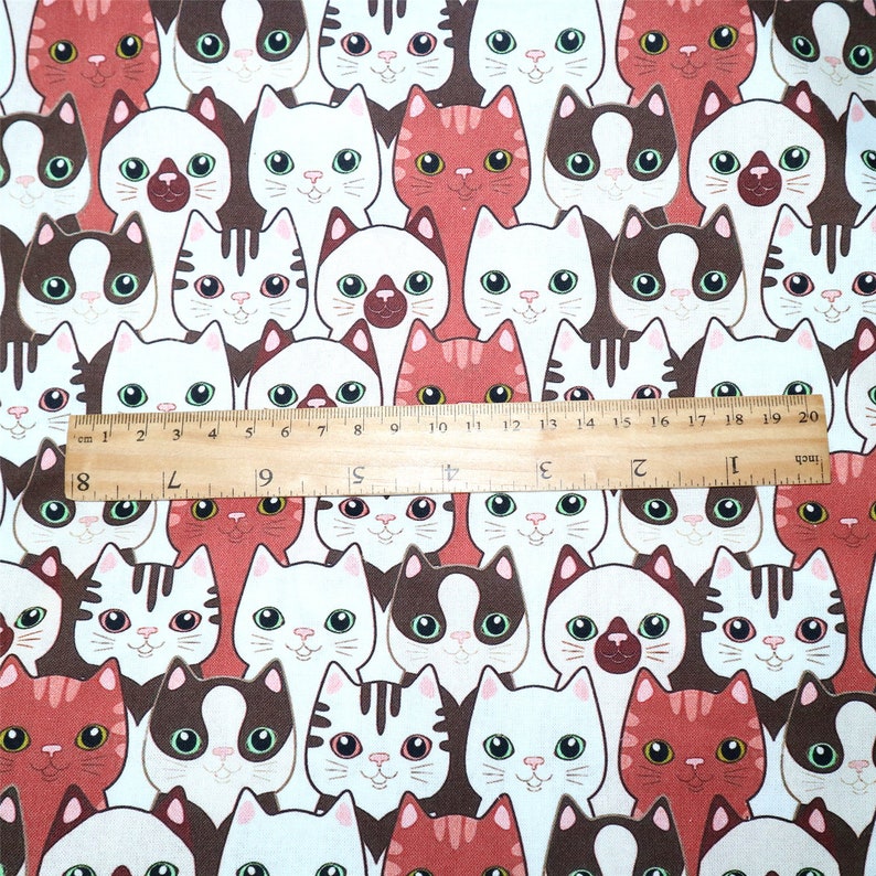 Cat Printed Fabriccolorful Cotton Fabricfabric - Etsy