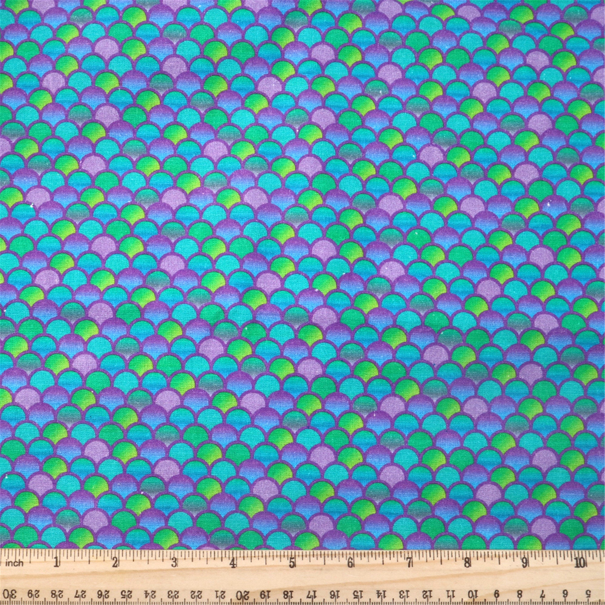 Mermaid Scales Fabricpolyester Cotton Fabricdiy Crafts - Etsy