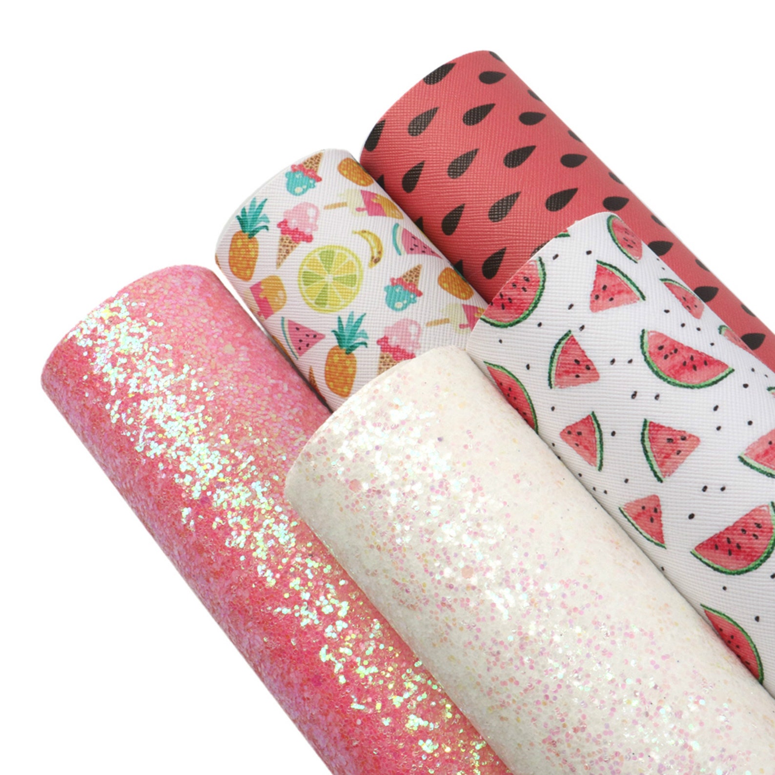 Watermelon Faux Leather Bundles5pcs/setprinted Imitation - Etsy