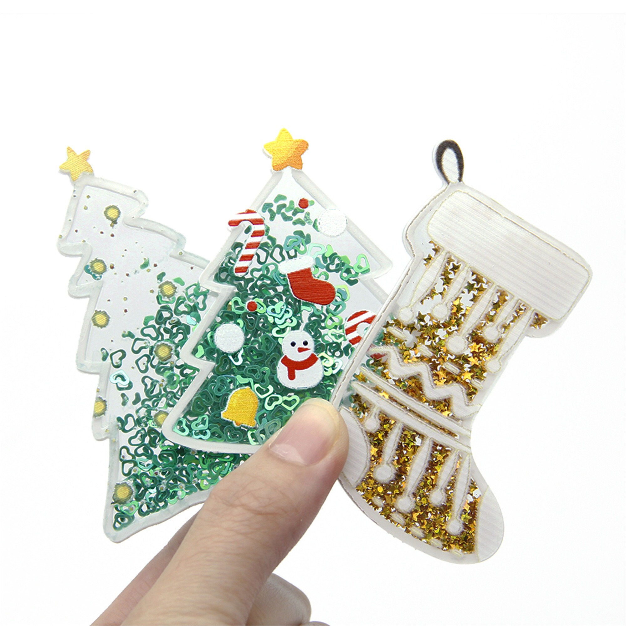 Shaker Christmas Bundle 10pcs/set,acrylic Flat Back,planar Resin Fill ...