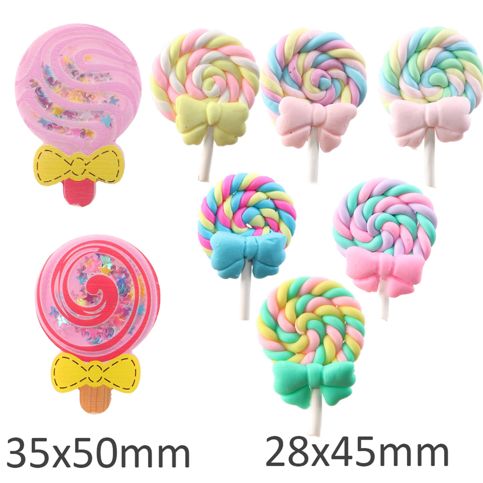 Lollipop Polymer Clay Bundles 8pcs/setquicksand Acrylic - Etsy