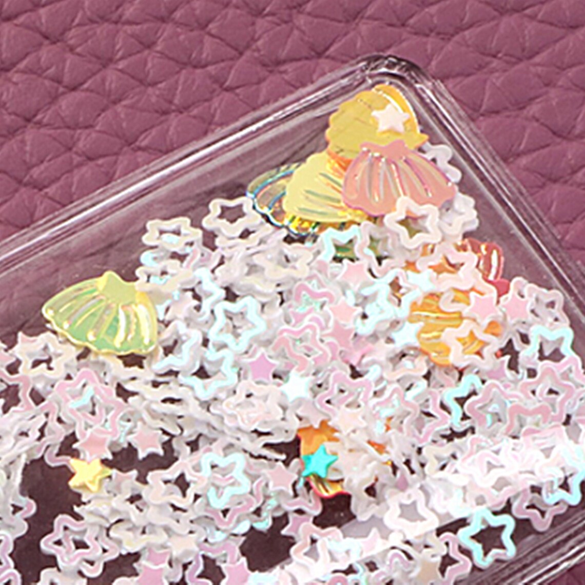 Sequin Rectangle Shaker,clear Pvc Vinyl Shaker,colorful Hollow Star ...