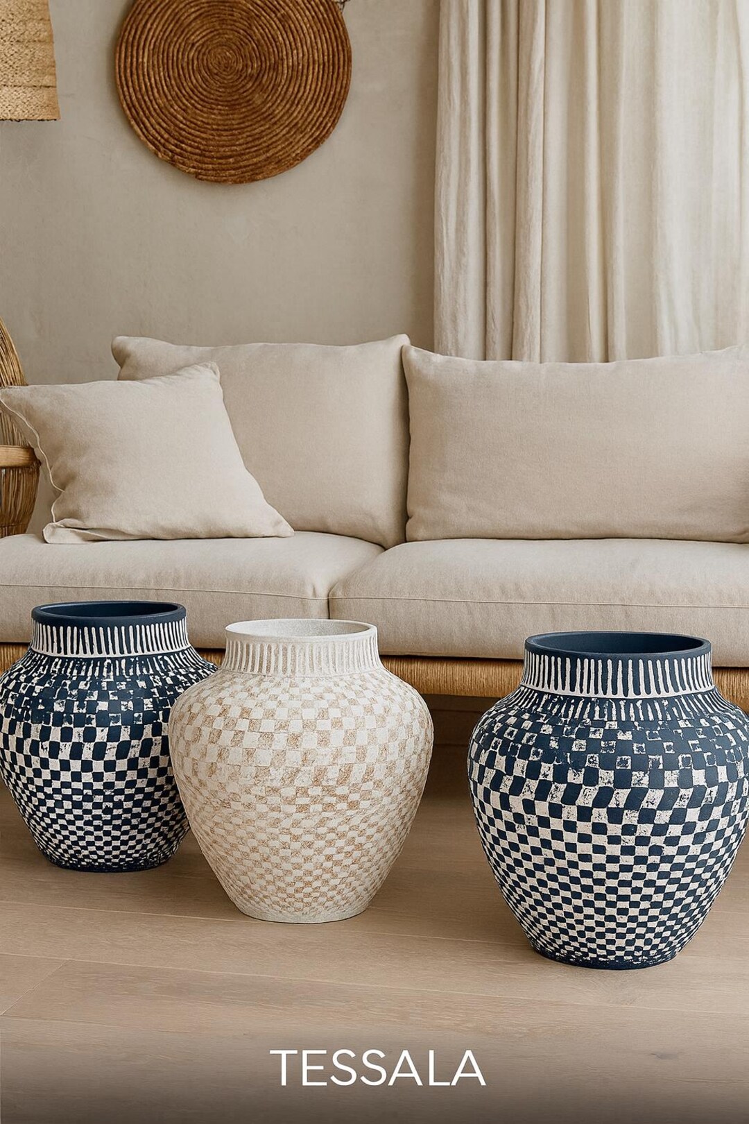 Hand‑ Crafted and Painted Mosaic Clay Planter: Greek‑inspired Tessala ...