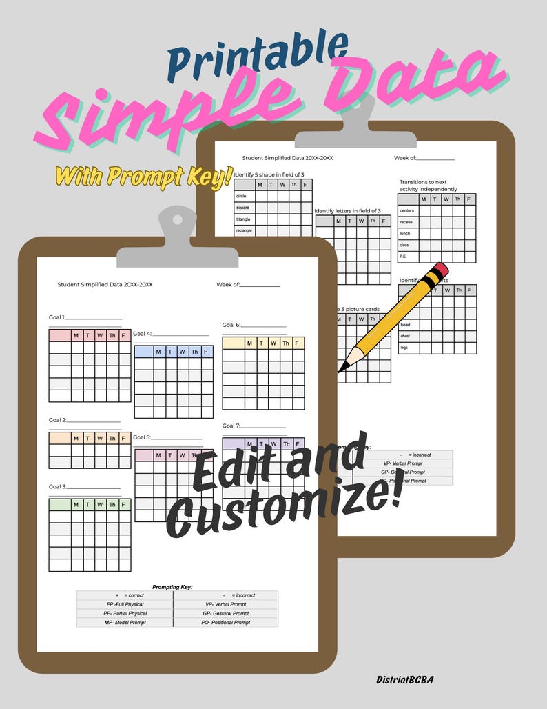 Simple Data Form for IEP Goals - Etsy
