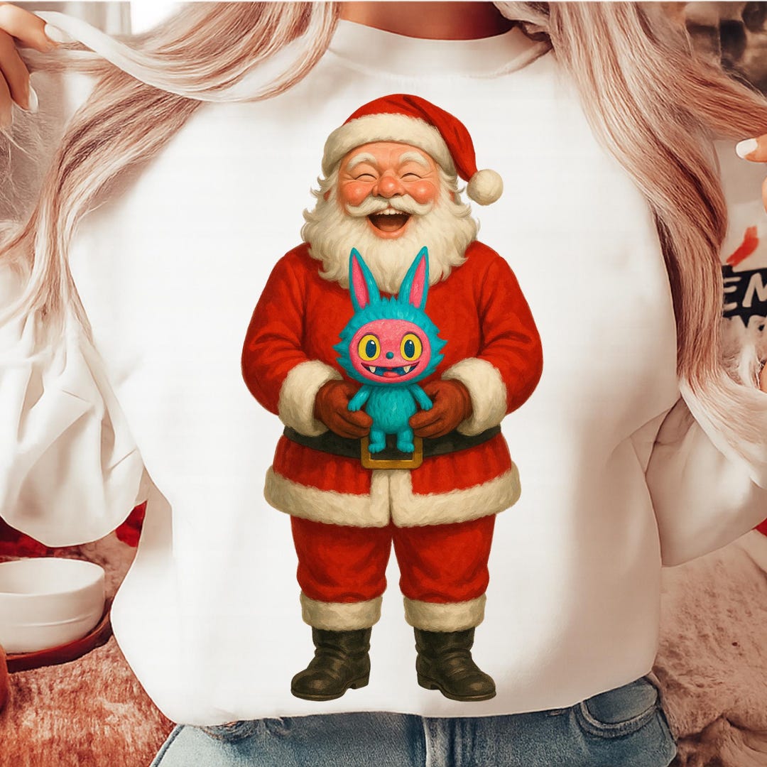 Santa Labubu Christmas PNG | Funny Santa Claus With Labubu | Cute ...