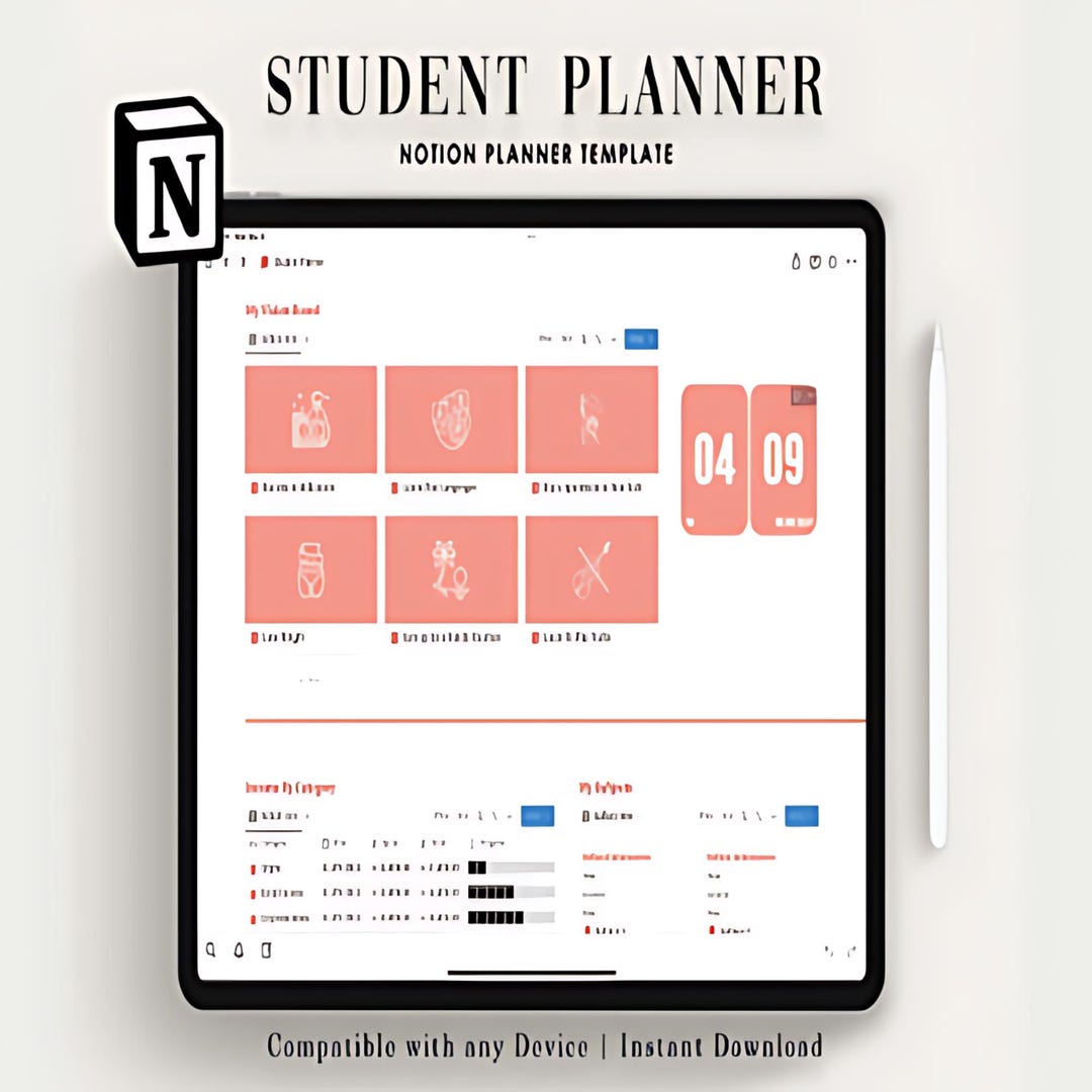Notion Template | Student Planner Dashboard | Academic Digital Planner ...
