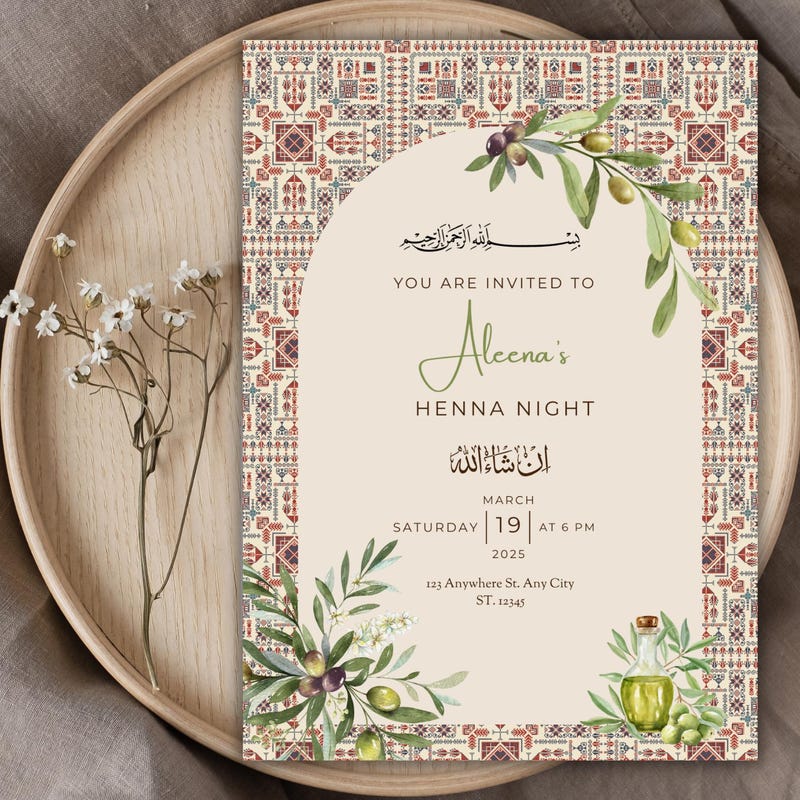 Henna Invitation Cards Arab - Etsy UK