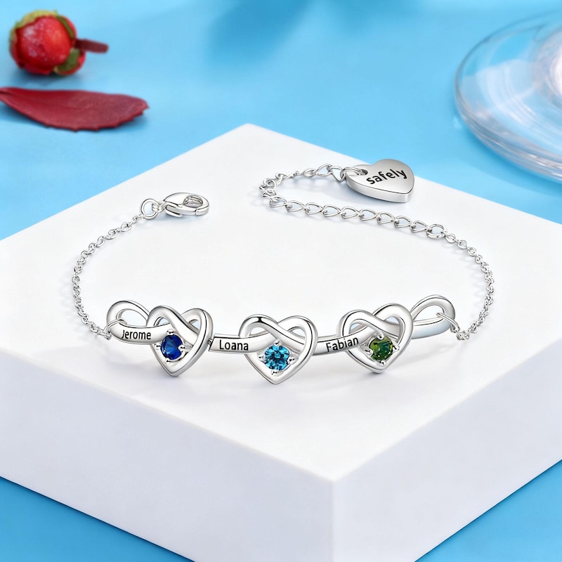 Mens Link Bracelet Gem - Etsy