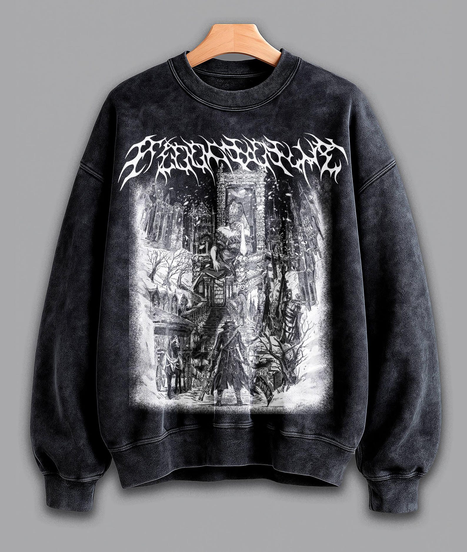 Bloodborne Acid Wash Gothic Horror Sweatshirt, Bloodborne Hoodie ...