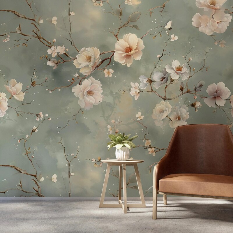 Magnolia Mural - Etsy