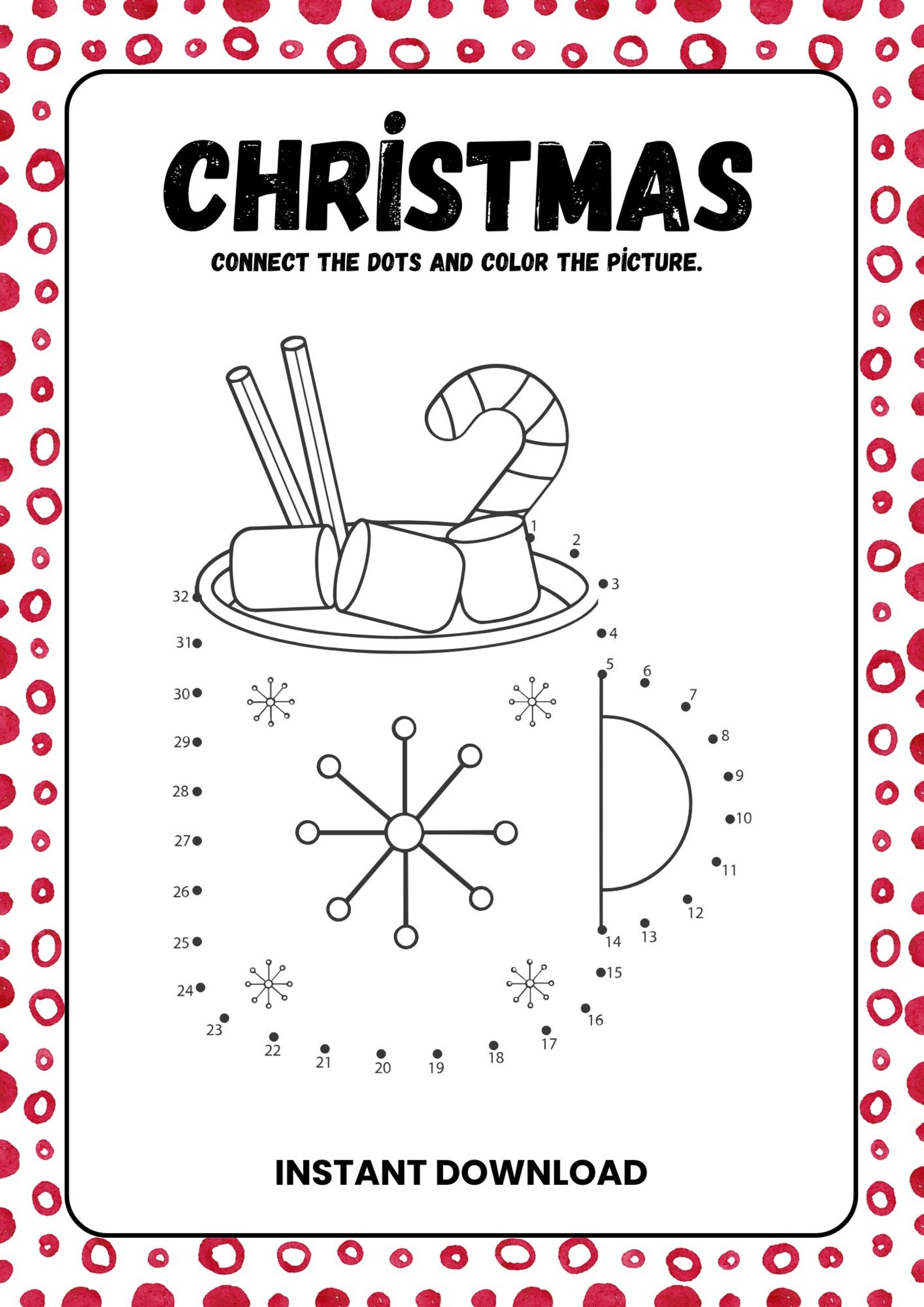 Christmas Connect the Dots Activity Worksheet Printable for Kids ...