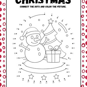 Christmas Connect the Dots Activity Worksheet Printable for Kids ...