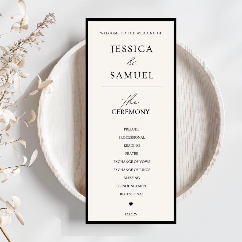 Wedding Ceremony Program, Wedding Ceremony Order of Events, Wedding ...