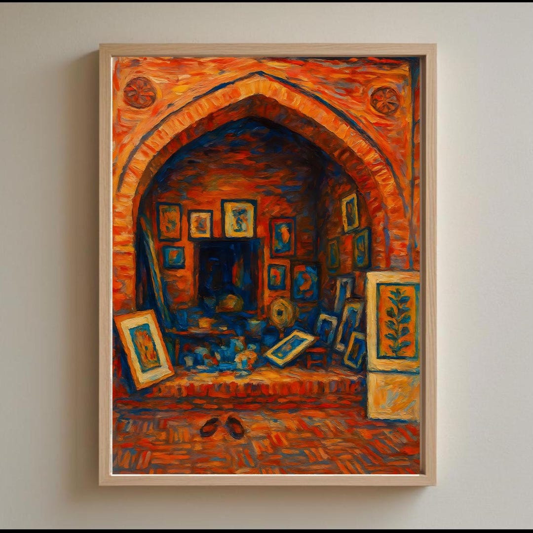 Pakistani Art Gallery Entrance Print – Framed Paintings, Brick Arch ...